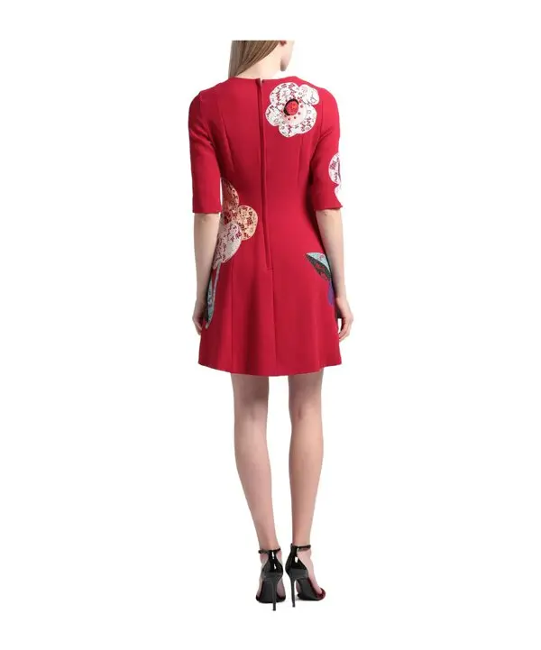 Dolce & Gabbana Floral-print Crepe Lace Dress