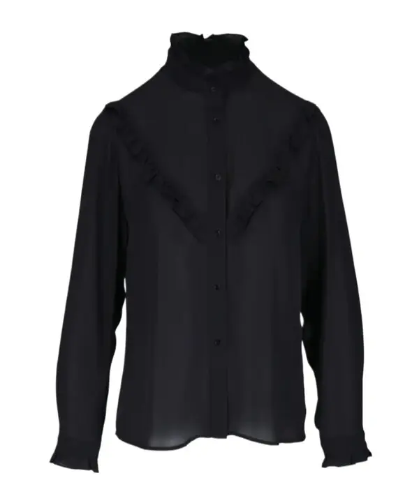 NILI LOTAN High Neck Ruffled Blouse