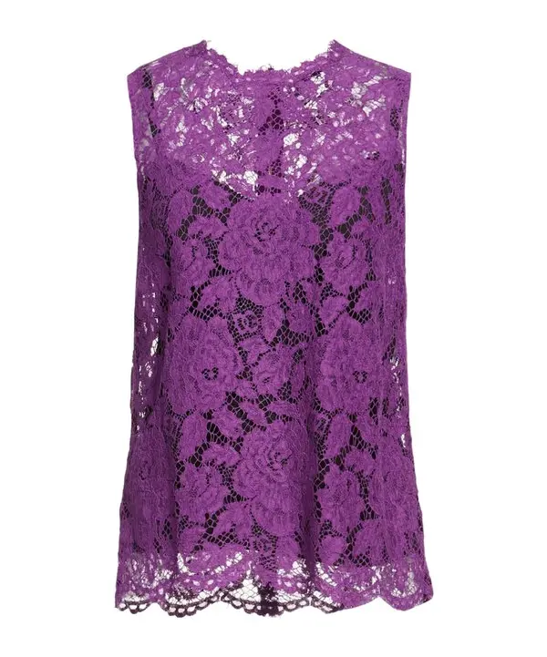 Dolce & Gabbana Solid-colored Sleeveless Lace Top