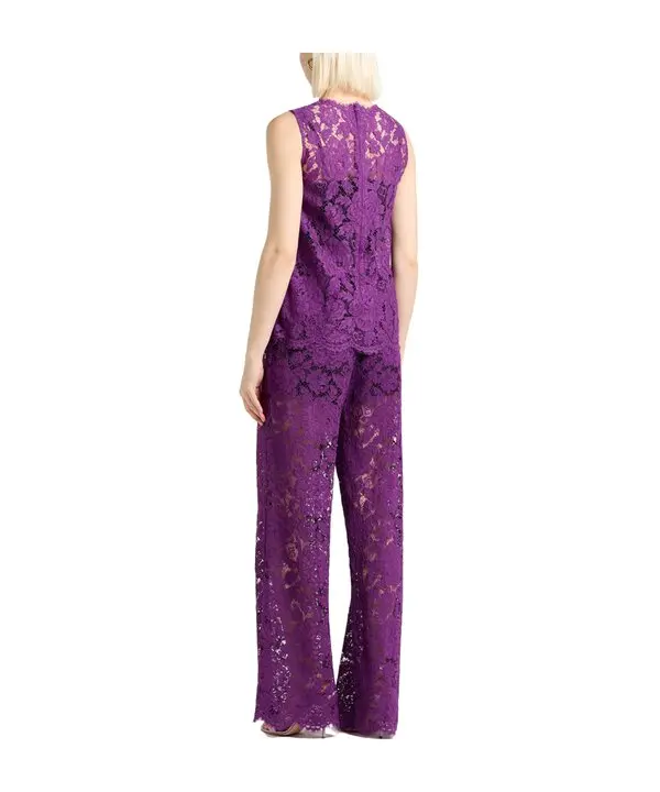 Dolce & Gabbana Solid-colored Sleeveless Lace Top