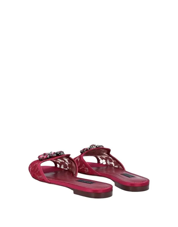Dolce & Gabbana Lace Print Sandals - Red