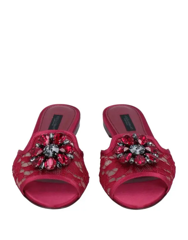 Dolce & Gabbana Lace Print Sandals - Red