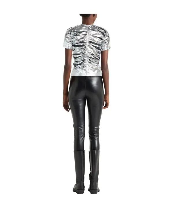 DIESEL® Solid-color Metallic Luster T-shirt