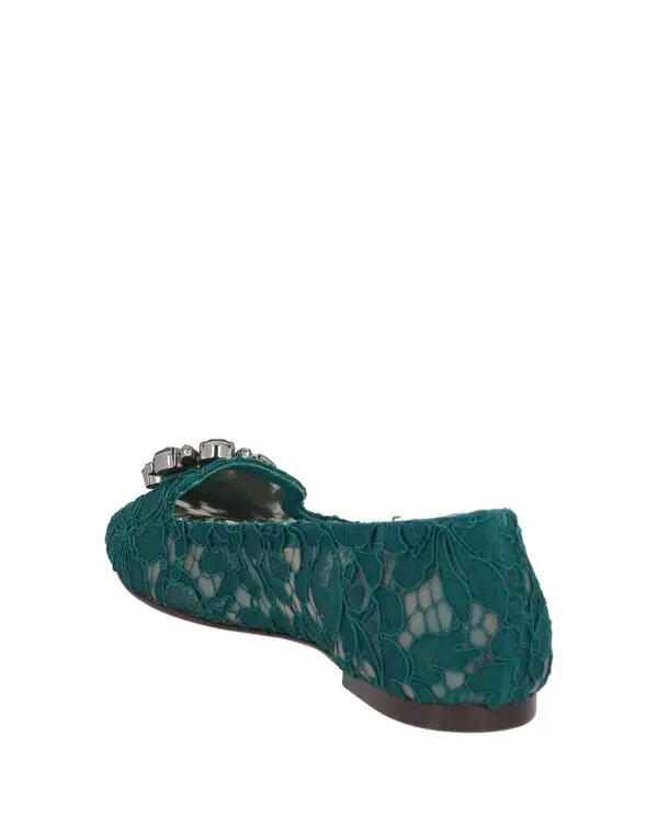 Dolce & Gabbana Lace Print Loafers With Embellishment - Blue