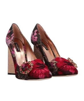 Dolce & Gabbana Floral Print Embellished High Heel Pumps