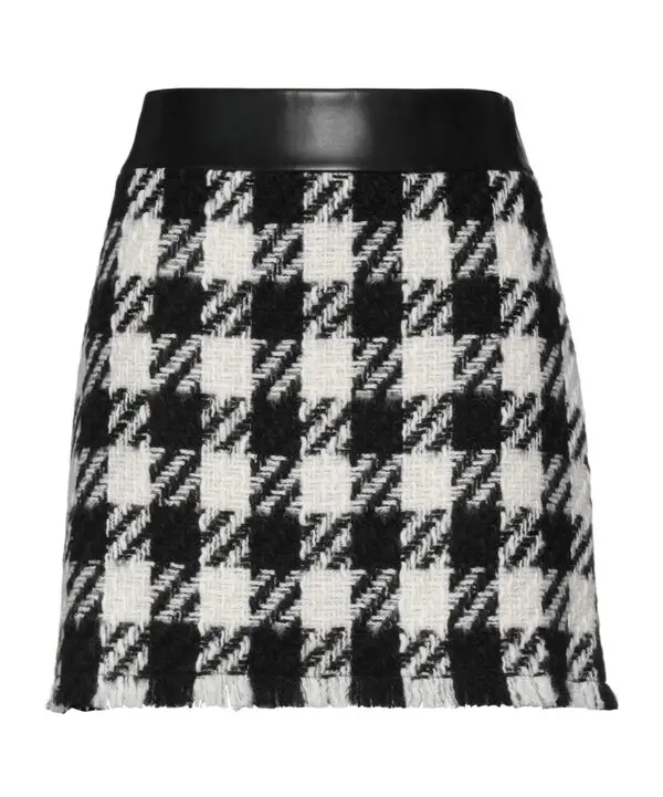 Dolce & Gabbana Plaid Midi Skirt In Two-tone Check - Black