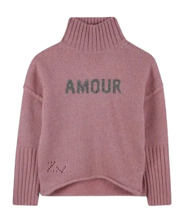 Zadig&Voltaire Ribbed Turtleneck Sweater With "amour" Lettering