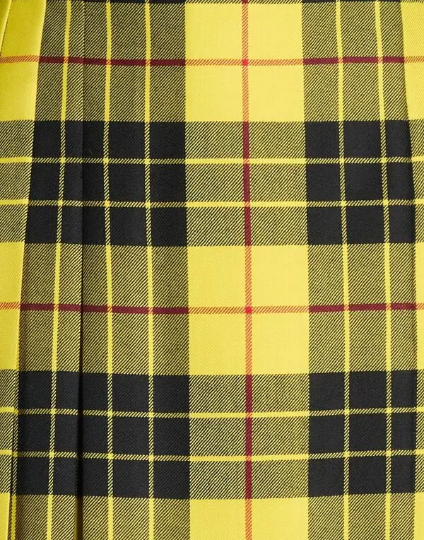 Dolce & Gabbana Pleated Plaid Wool Skirt