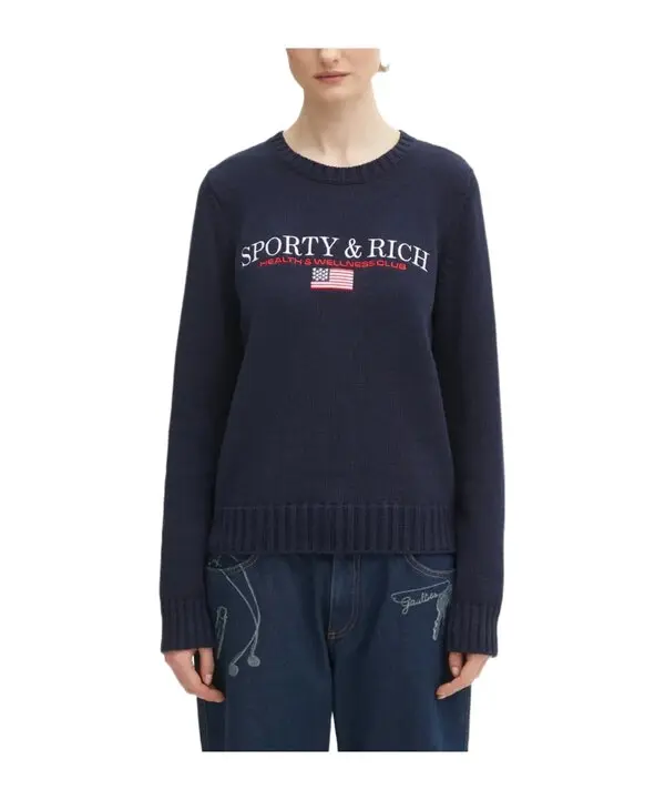 SPORTY  RICH Crew-neck Long-sleeve Sweater