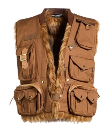 Dolce & Gabbana Solidcolor Sleeveless Canvas Jacket - Brown