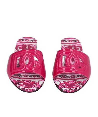 Dolce & Gabbana Patent Leather Slide Sandals