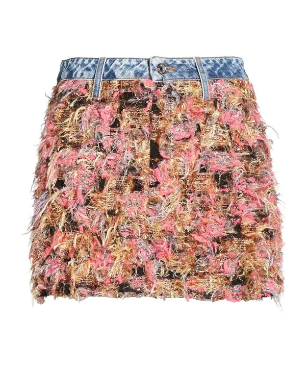 Dolce & Gabbana Embellished Denim Mini Skirt With Fringe