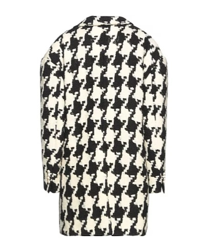 Dolce & Gabbana Two-tone Tweed Long Sleeve Coat