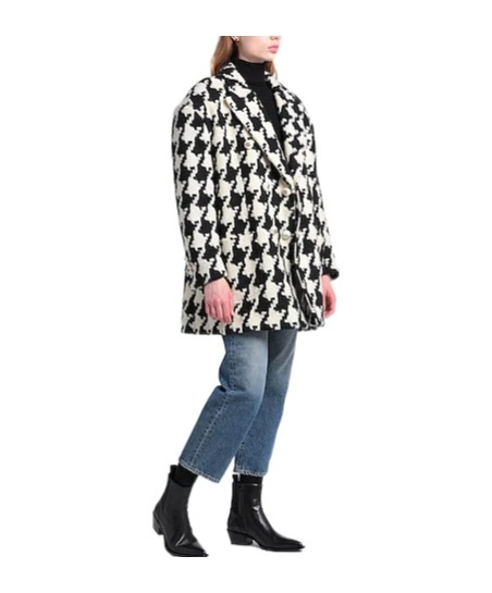 Dolce & Gabbana Two-tone Tweed Long Sleeve Coat