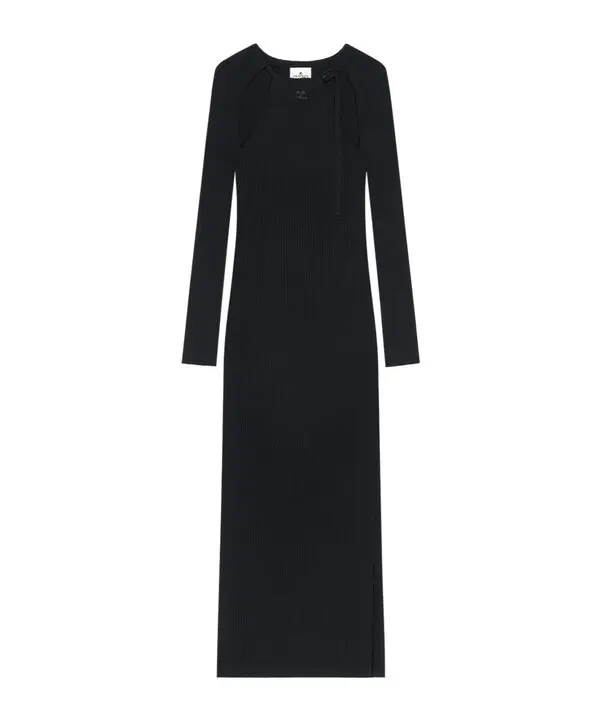 COURREGES Cut-out Ribbed Long Dress