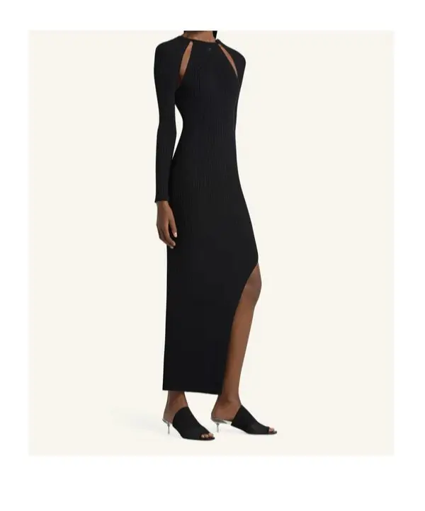 COURREGES Cut-out Ribbed Long Dress