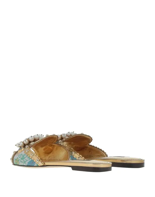 Dolce & Gabbana Embellished Jacquard Slide Sandals