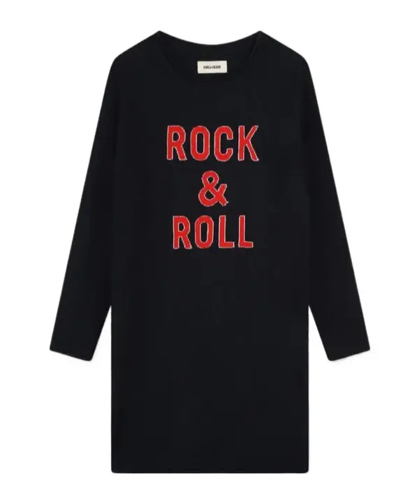 Zadig&Voltaire Long Sleeve Tricot Dress With Logo Embroidery