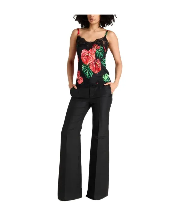 Dolce & Gabbana Floral Print Camisole With Lace Trim