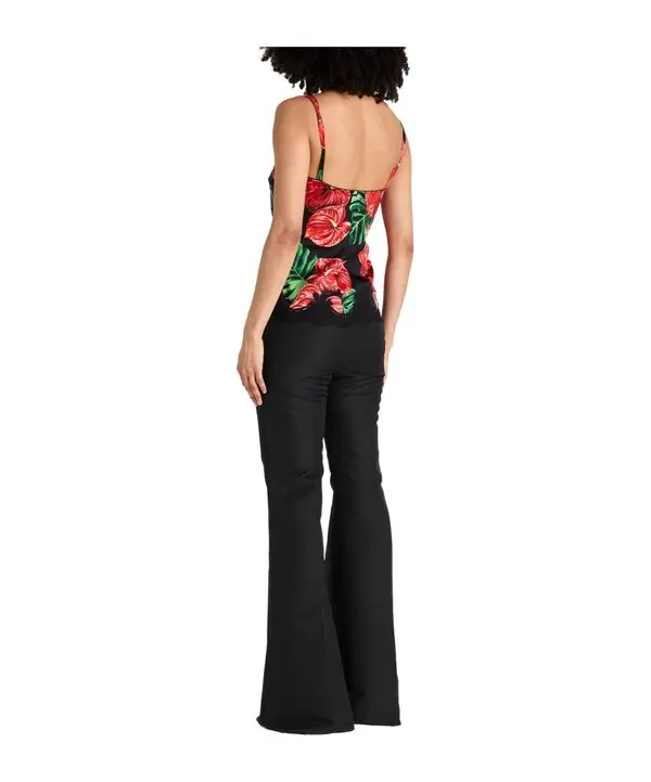 Dolce & Gabbana Floral Print Camisole With Lace Trim