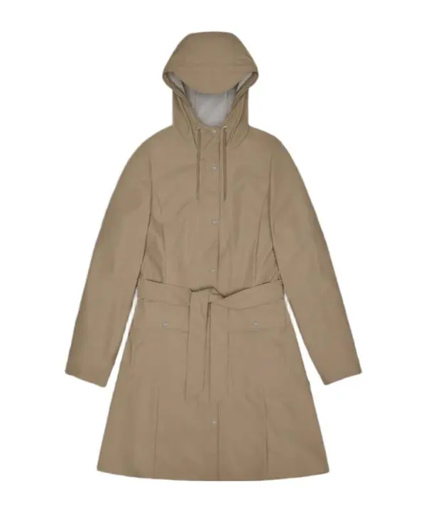 Rains Zipper Hooded Raincoat With Belt