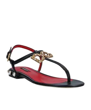 Dolce & Gabbana Embellished Slingback Thong Sandals