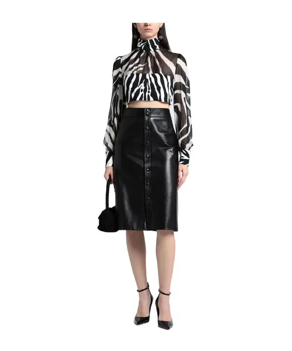 Dolce & Gabbana Zebra-print Cropped Turtleneck Top