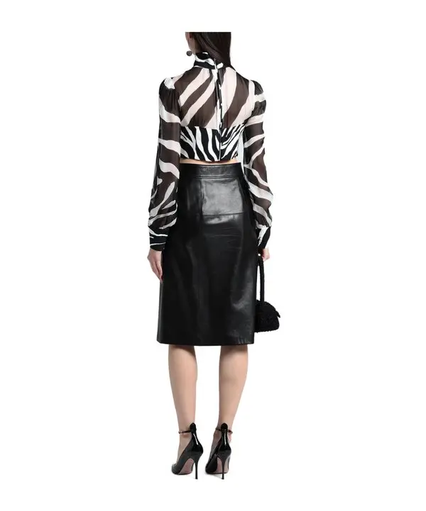 Dolce & Gabbana Zebra-print Cropped Turtleneck Top