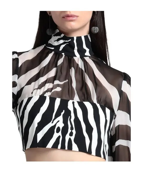 Dolce & Gabbana Zebra-print Cropped Turtleneck Top
