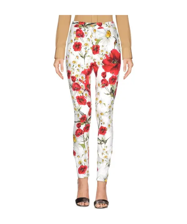 Dolce & Gabbana Floral Print Trousers - White
