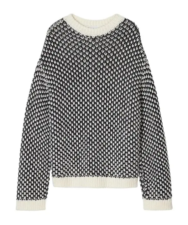 Closed Crew-neck Patterned Sweater