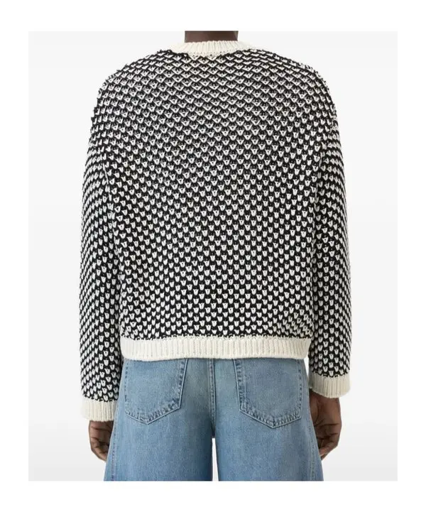 Closed Crew-neck Patterned Sweater