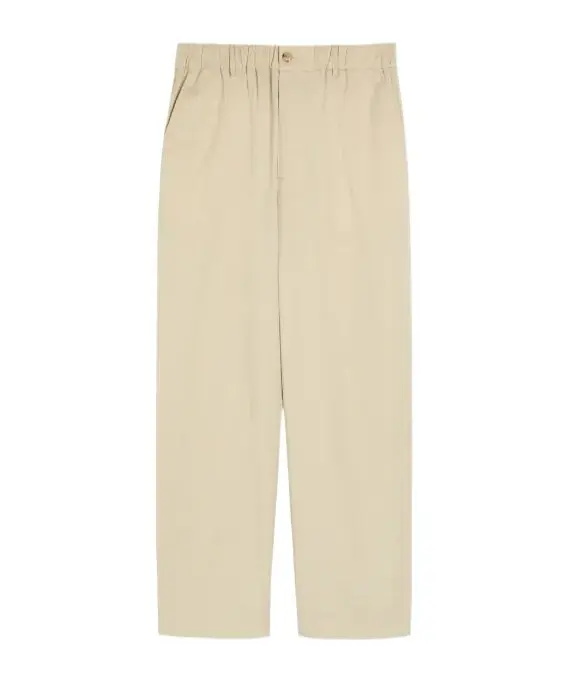 FRAME Elasticated Cotton Trousers - Nude