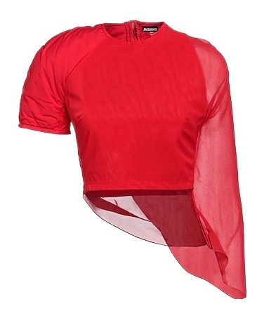 Jacquemus Cropped Top With Sheer Draping