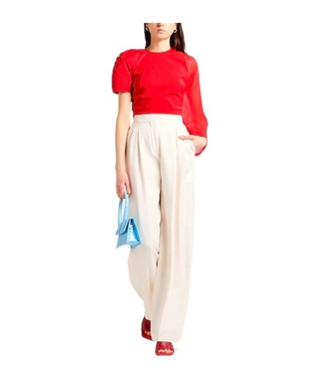 Jacquemus Cropped Top With Sheer Draping