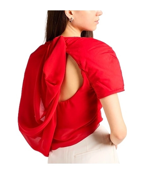 Jacquemus Cropped Top With Sheer Draping
