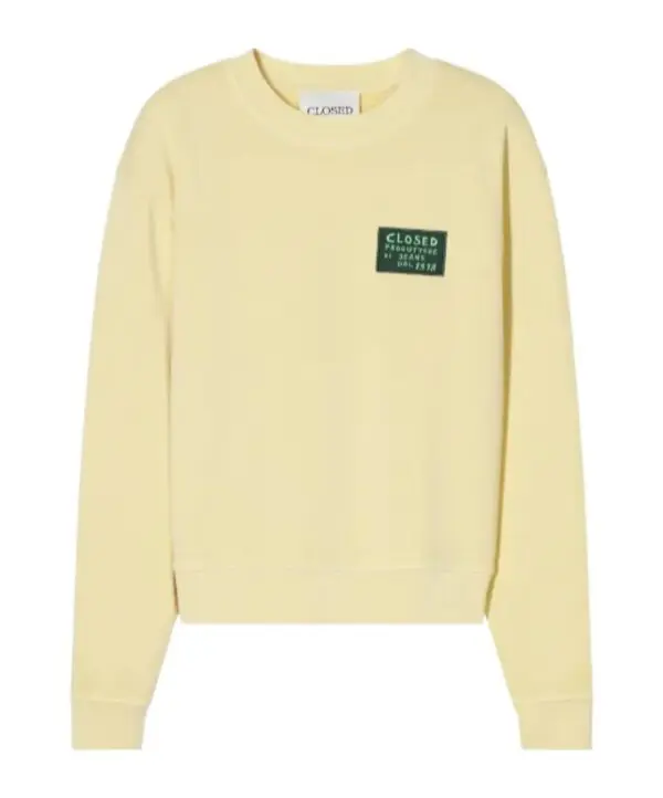 Closed Crewneck Sweatshirt With Patch Detail
