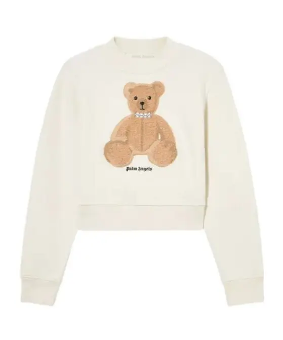 Palm Angels Bear Motif Crewneck Sweatshirt - White