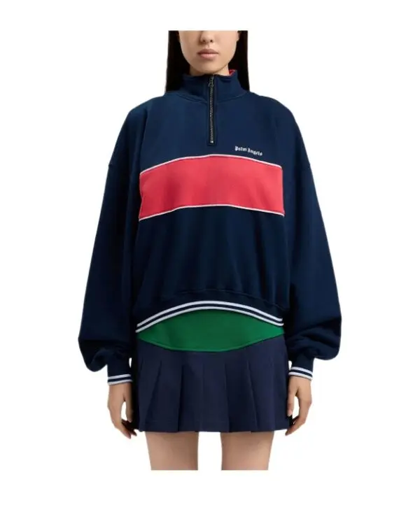 Palm Angels Classic Logo Half-zip Sweatshirt