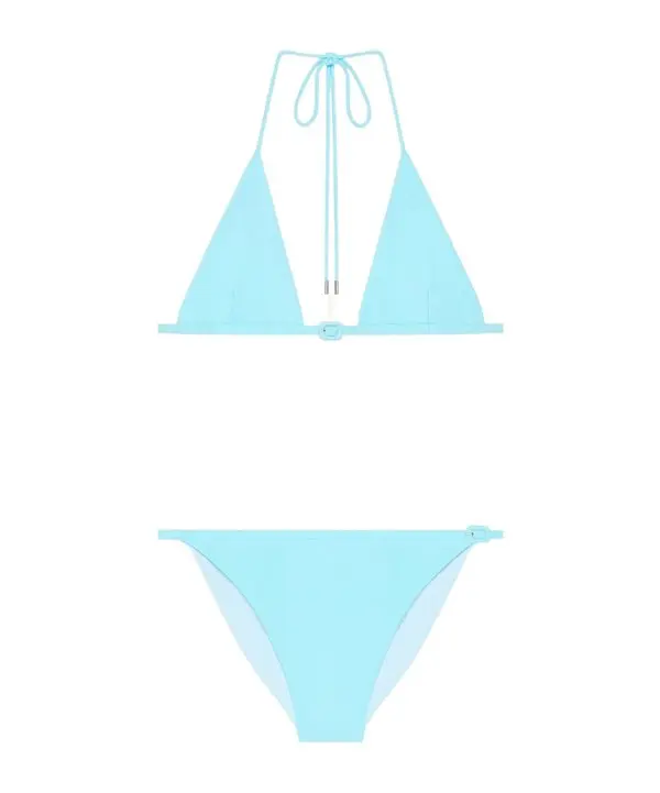 COURREGES Buckle Detail Bikini Set - Light Blue
