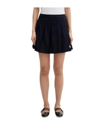SPORTY  RICH Sporty & Rich Pleated Embroidery Mini Skirt