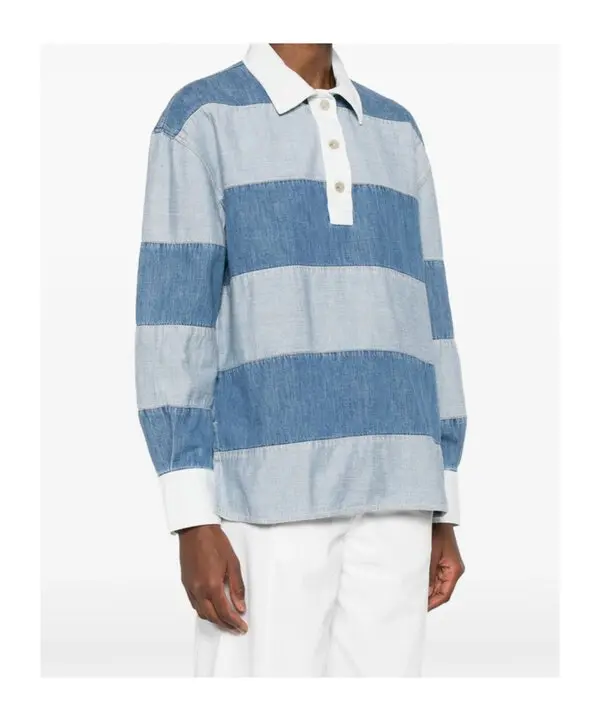 Closed Striped Polo Top