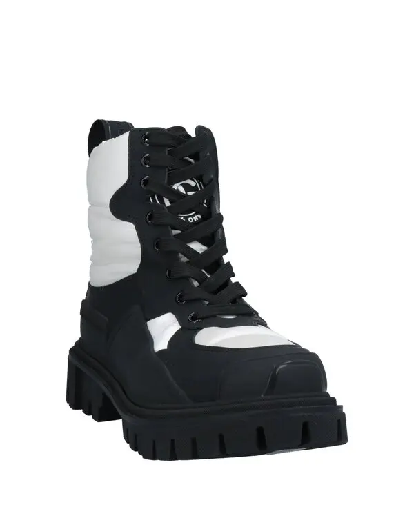 Dolce & Gabbana Color Block Lace-up Ankle Boots