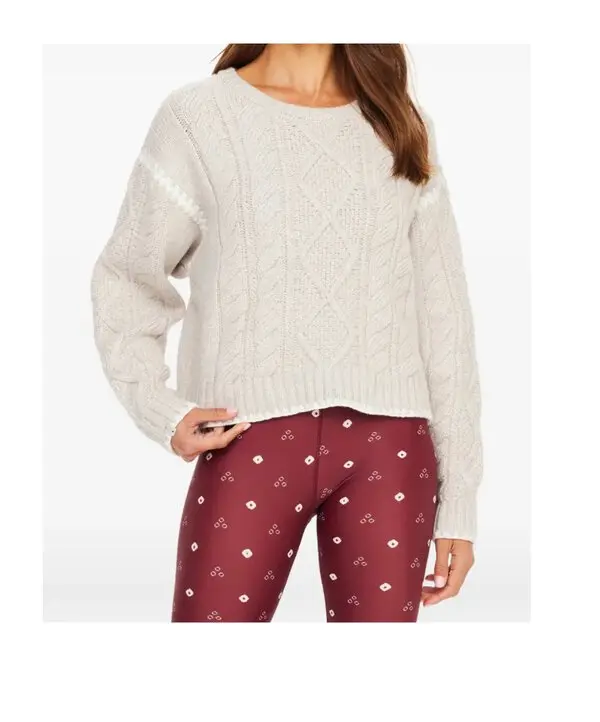 The Upside Xanthe Cable-knit Crew-neck Sweater