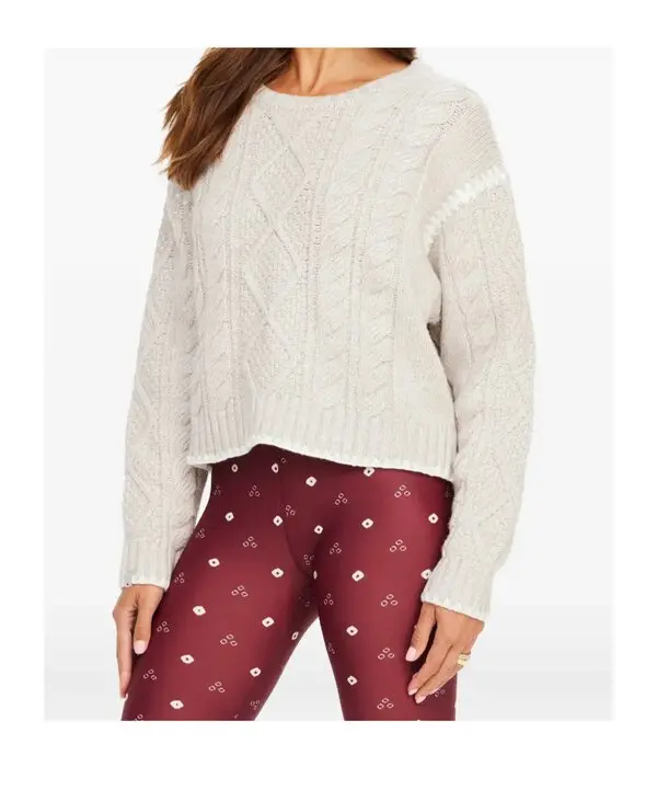 The Upside Xanthe Cable-knit Crew-neck Sweater