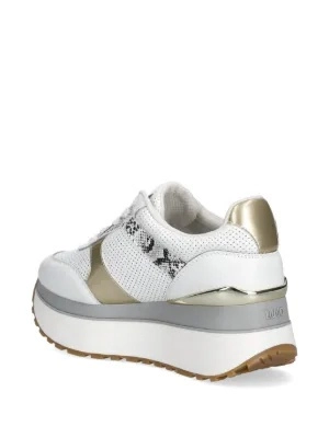 Liu Jo Lace-up Sneakers With Snake Print Detail