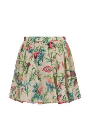 Etro Cotton Culottes With Leafy Floral Print
