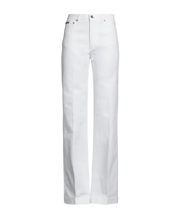 Dolce & Gabbana Solid Color Bootcut Jeans - White