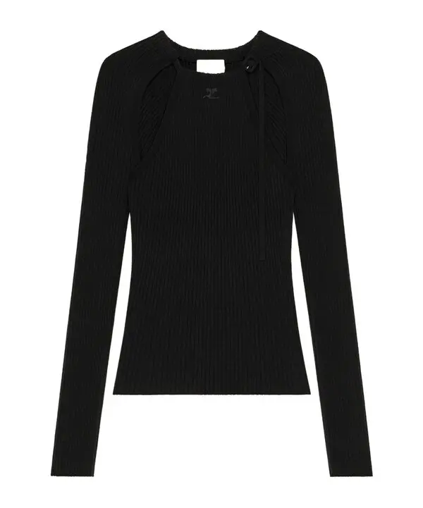 COURREGES Long-sleeve Cut-out Detail T-shirt