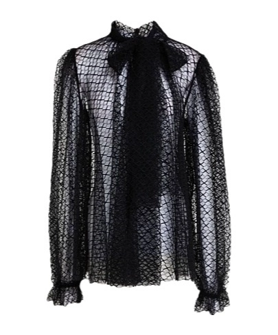 Dolce & Gabbana Lace Blouse With Bow Detail